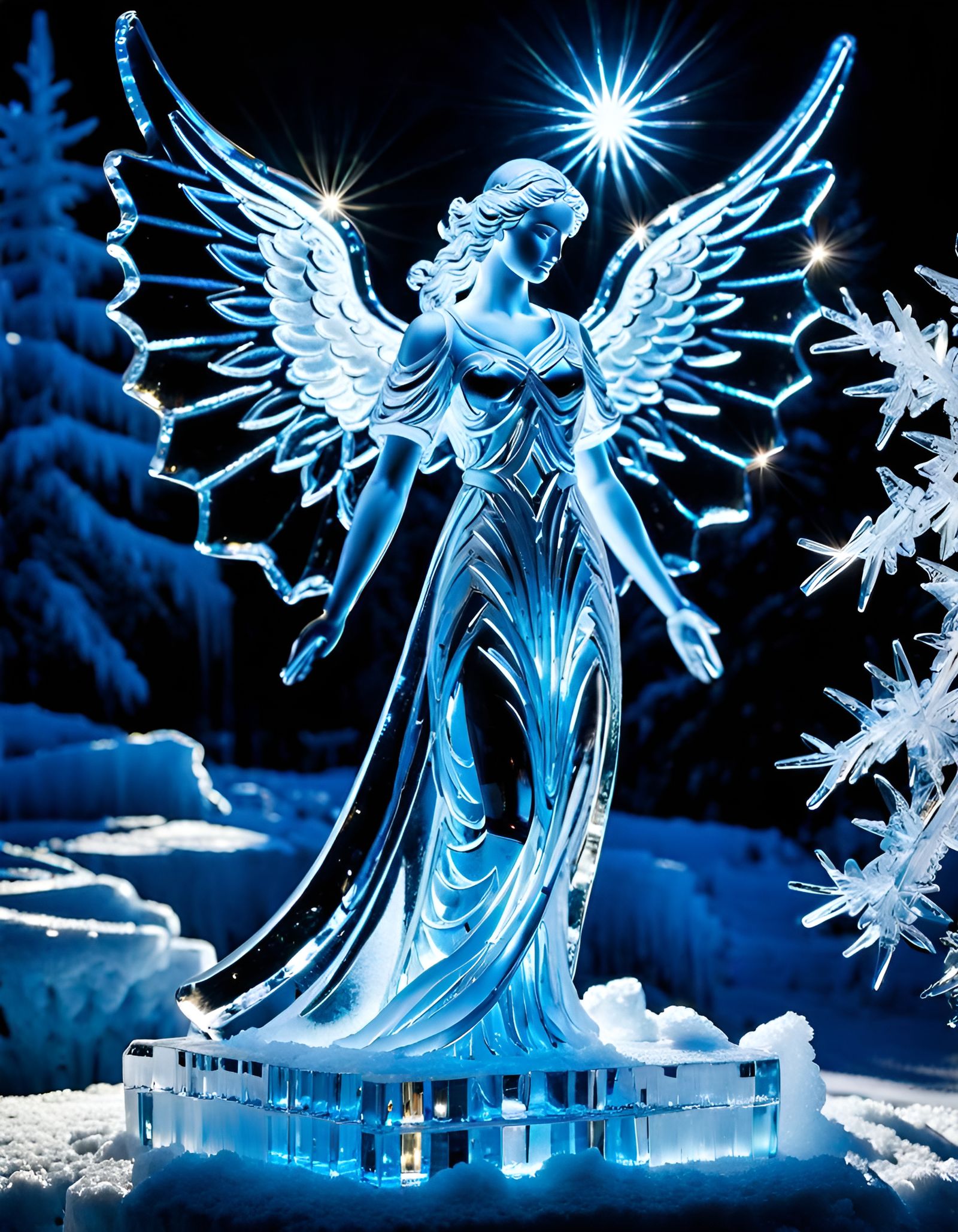 Diaphanous Ice Angel - AI Generated Artwork - NightCafe Creator