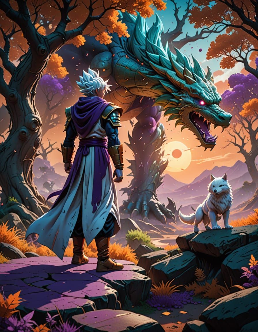 dragon ball z style off to see the white wolf and the purple brick road ...