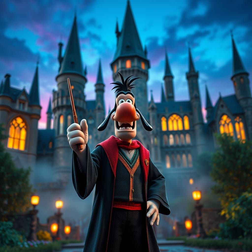 goofy ahh harry potter - Goofy as a Dashing Wizard in Ancien...