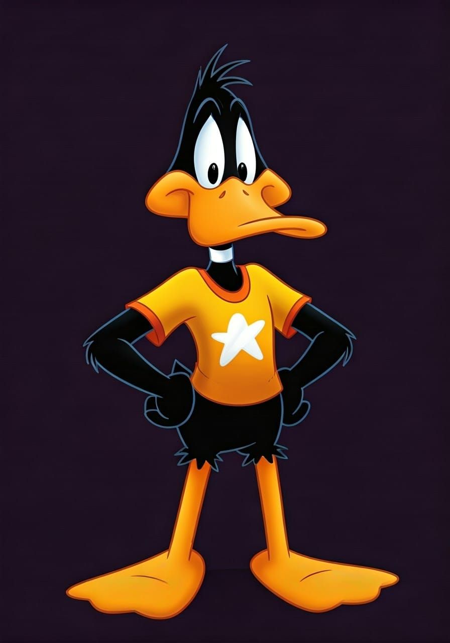 2D Cartoon Daffy Duck Shines as Superstar - AI Art