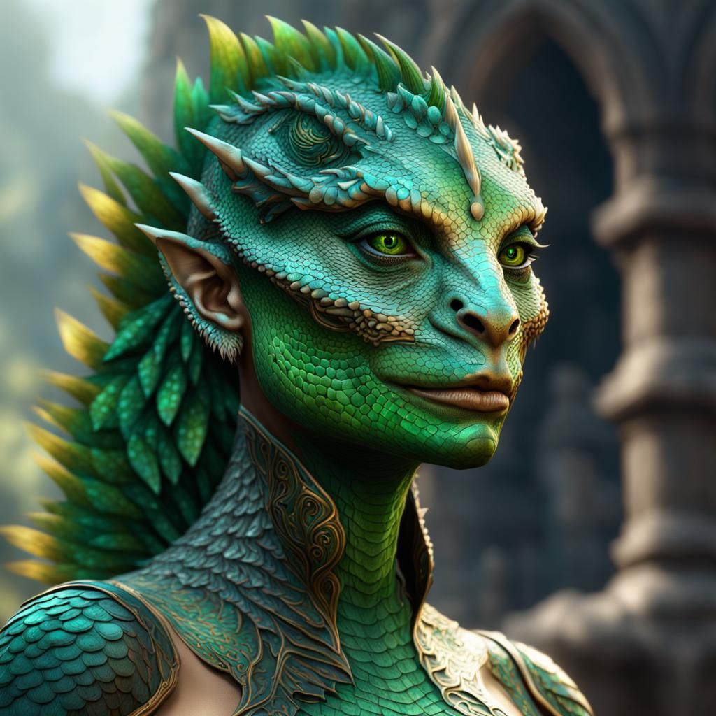 Lizard Lady II - AI Generated Artwork - NightCafe Creator