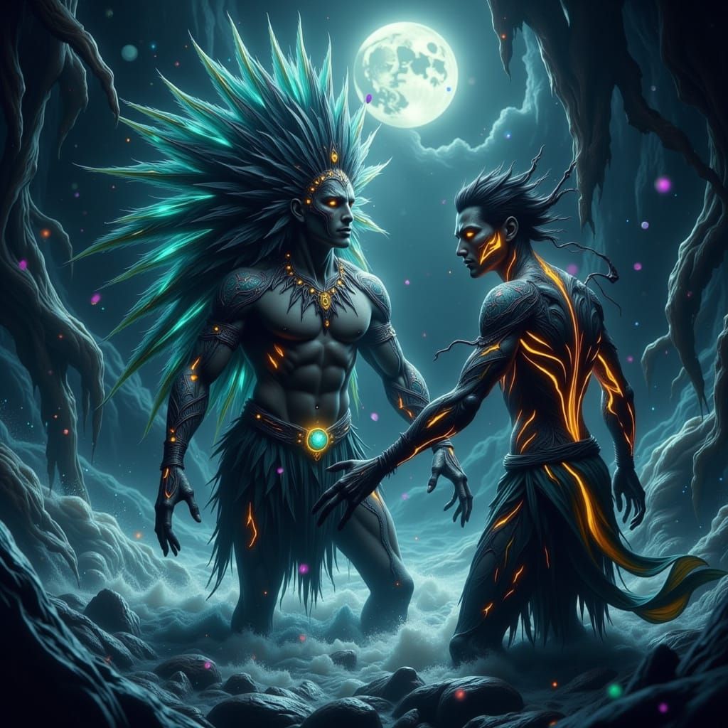 Quetzalcóatl, a Feathered Figure, Emerges from Oce... - AI Art