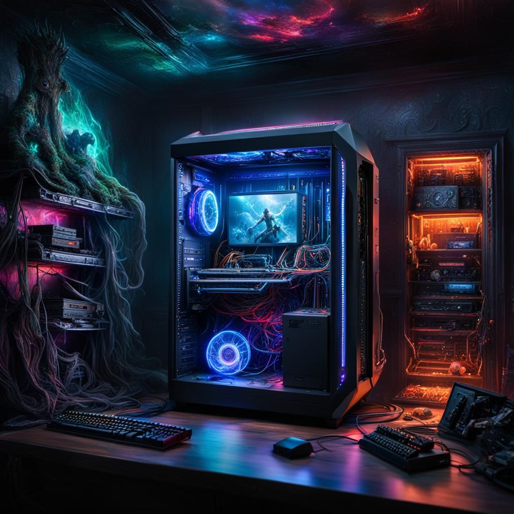 Gaming PC Setup - AI Generated Artwork - NightCafe Creator