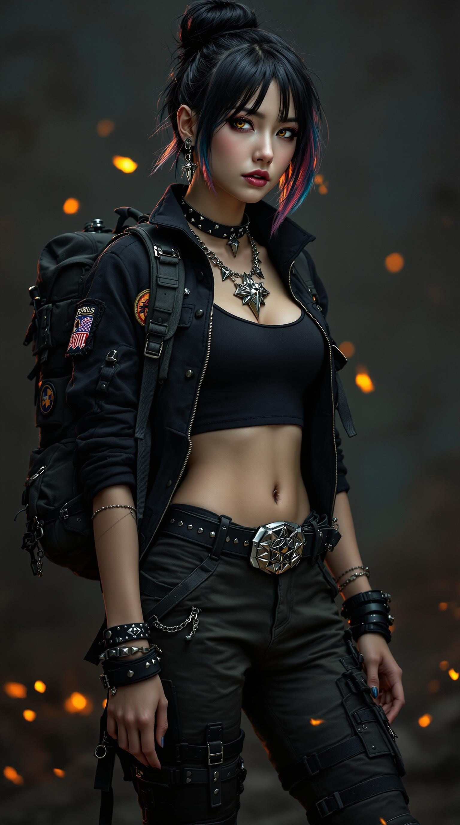 Post-Apocalyptic Girl - Rebel Emo Girl in Post-Apocalyptic G...