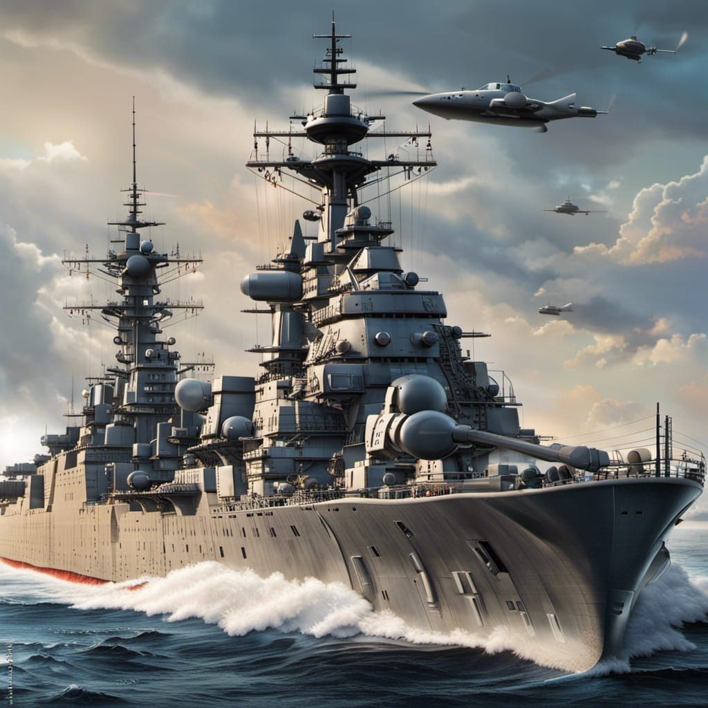 American Advanced Battleship - AI Generated Artwork - NightCafe Creator