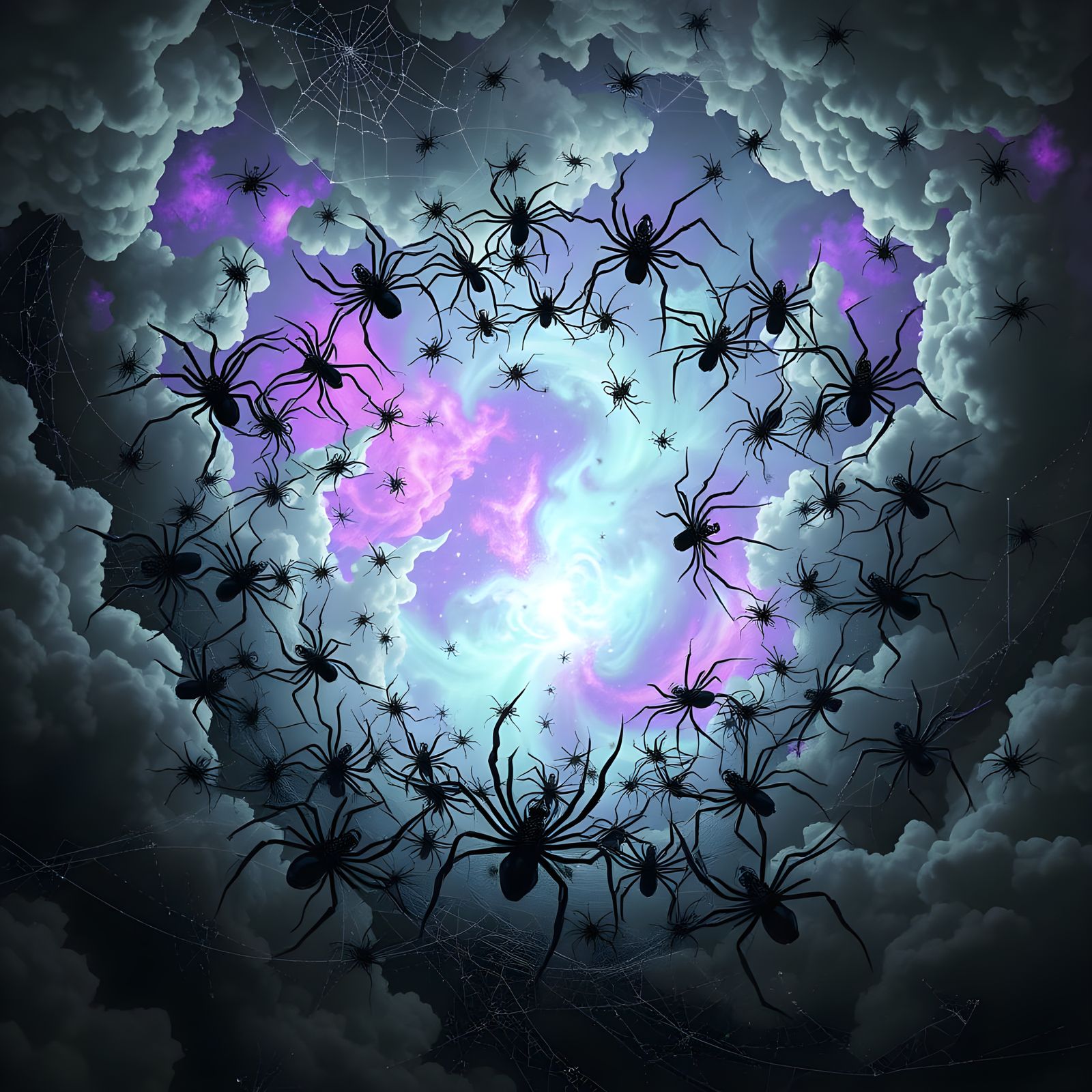 Spiders From Heaven - Celestial Spiders in Cosmic Vortex