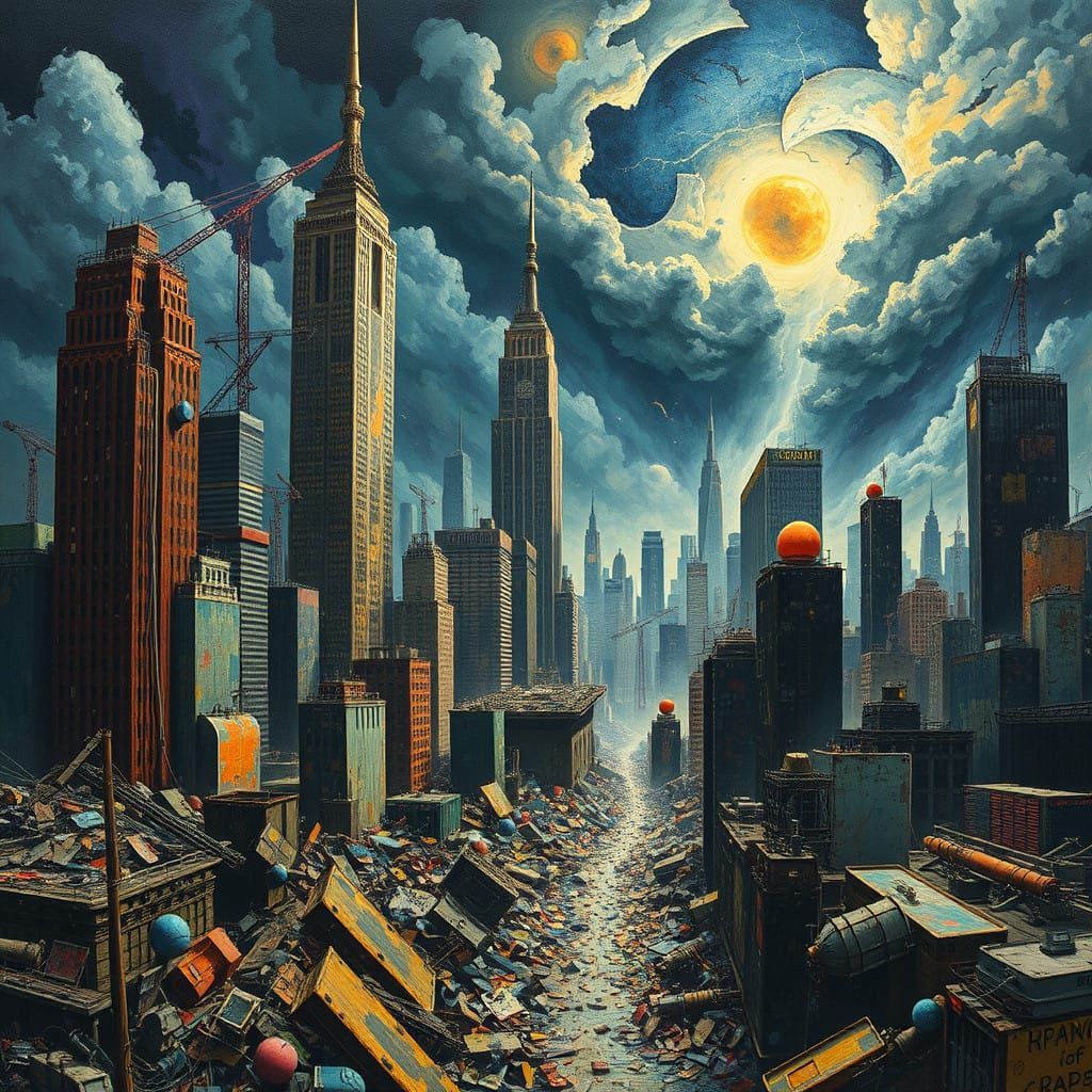 Creative disaster - Surreal Cityscape in Catastrophic Upheav...
