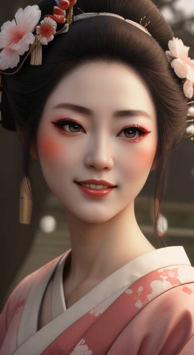 Geisha Lady - Traditional Geisha in Soft Focus