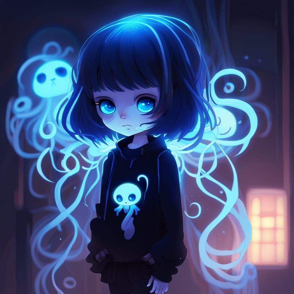 Little Happy Goth Ghost - AI Generated Artwork - NightCafe Creator