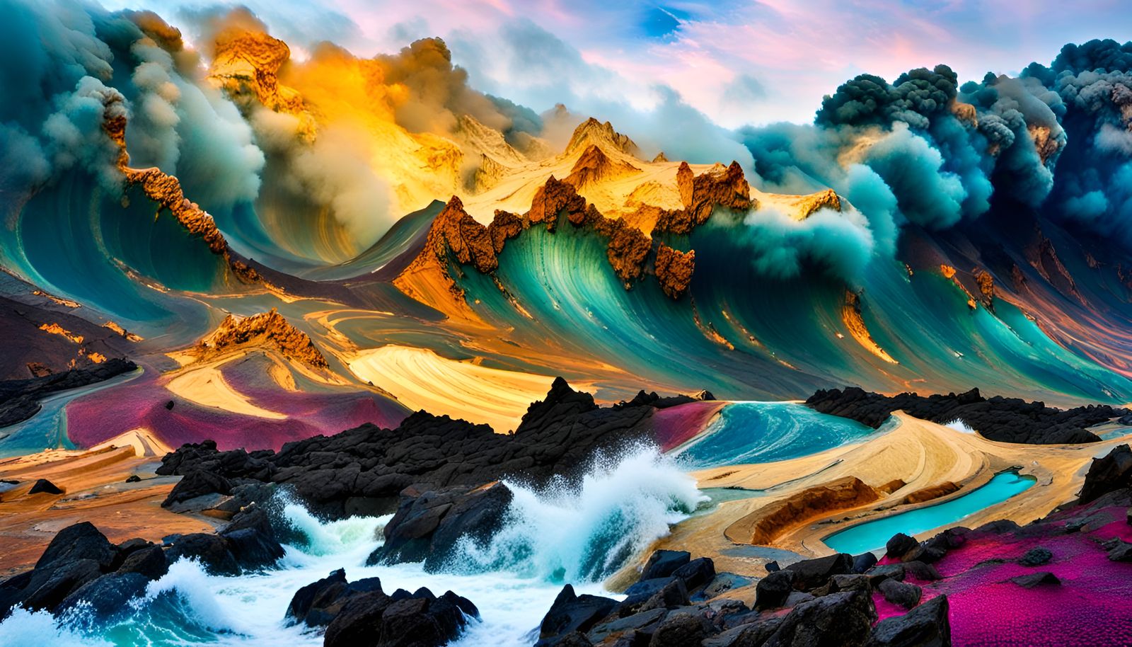 "false color" photography provided by NASA; satellite landscape ...