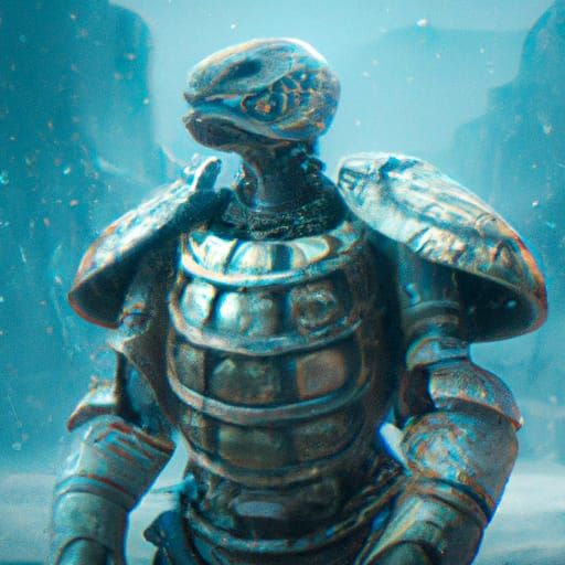 Humanoid turtle in armor - AI Generated Artwork - NightCafe Creator