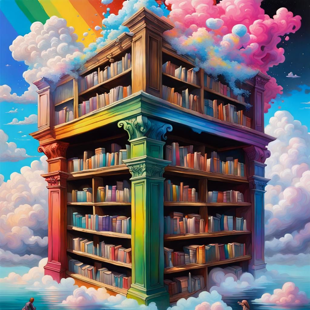 Rainbow library - AI Generated Artwork - NightCafe Creator