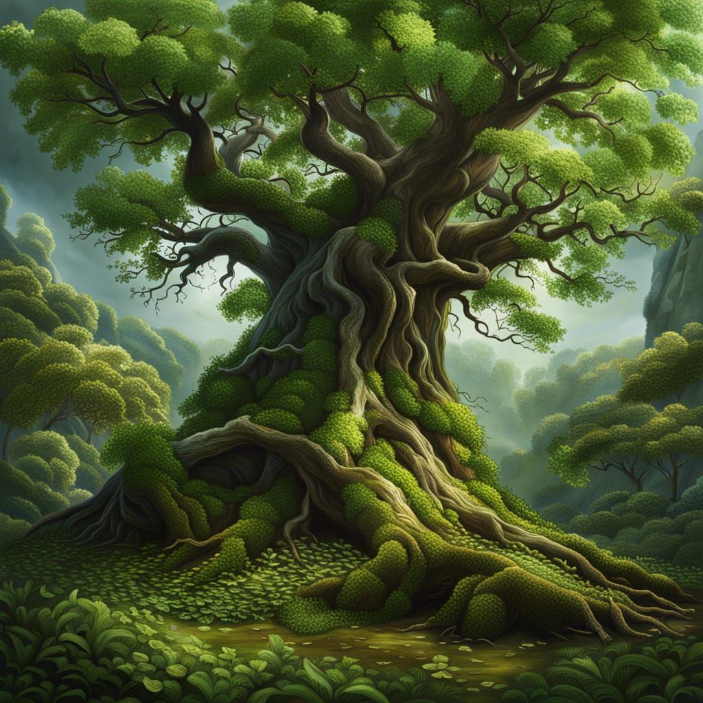 magical springtime old tree - AI Generated Artwork - NightCafe Creator