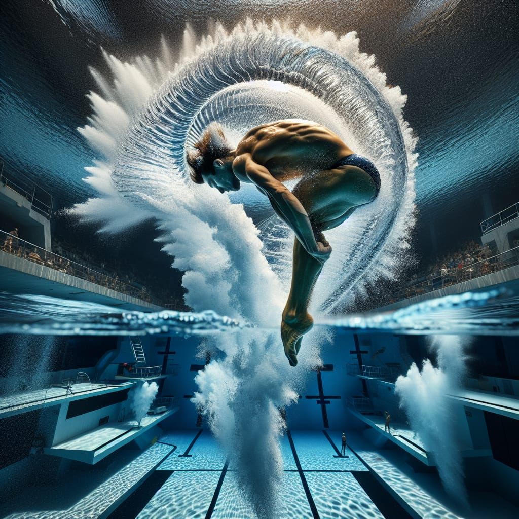 Olympic diver - Slow-Motion Olympic Diver Enters Water