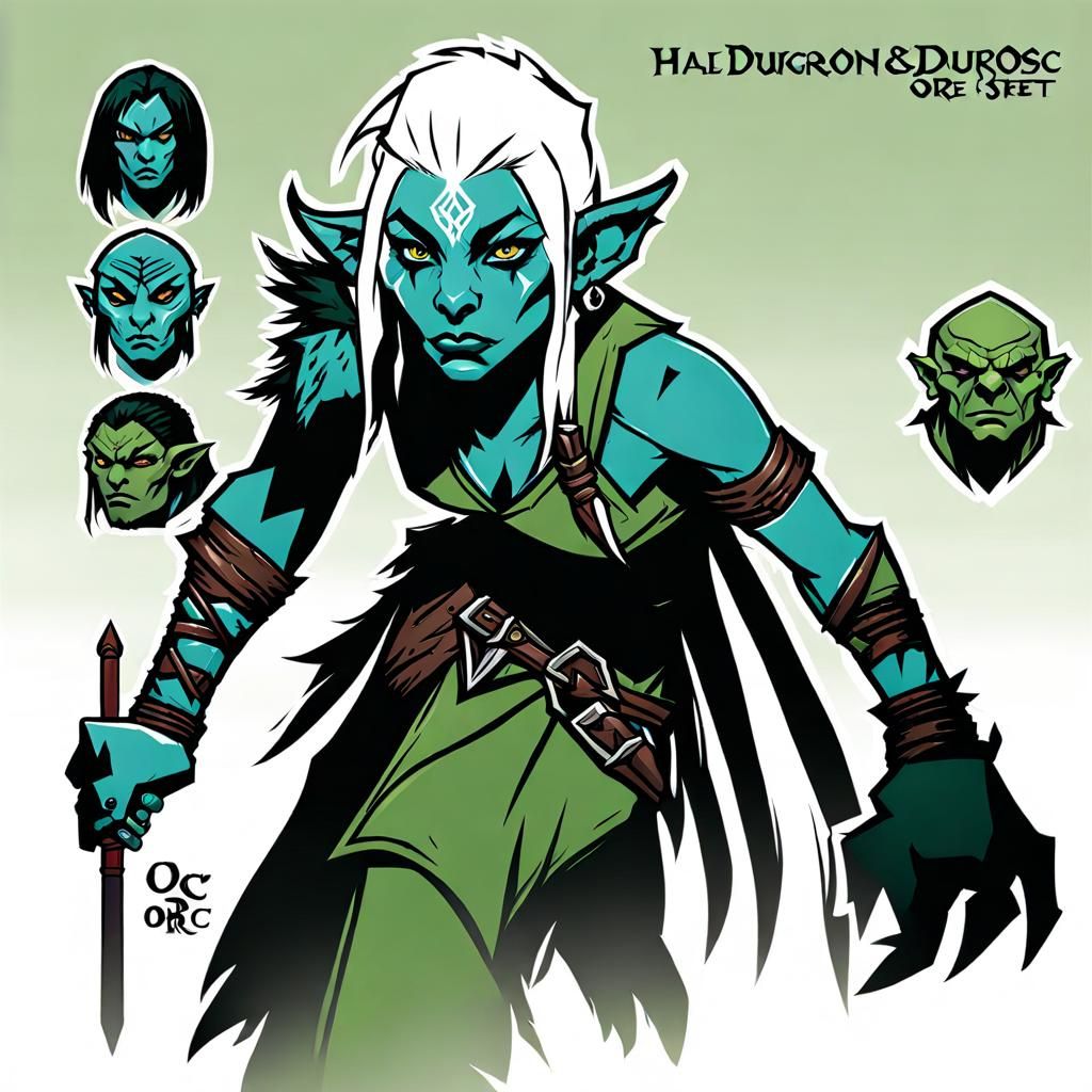 Half Drow/Half Orc - AI Generated Artwork - NightCafe Creator