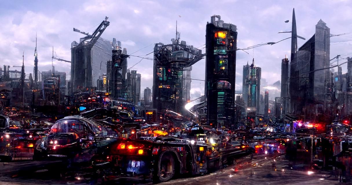 postcyberpunk cityscape III - AI Generated Artwork - NightCafe Creator