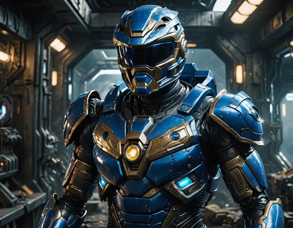 The Blue Apocalypse Ranger - AI Generated Artwork - NightCafe Creator