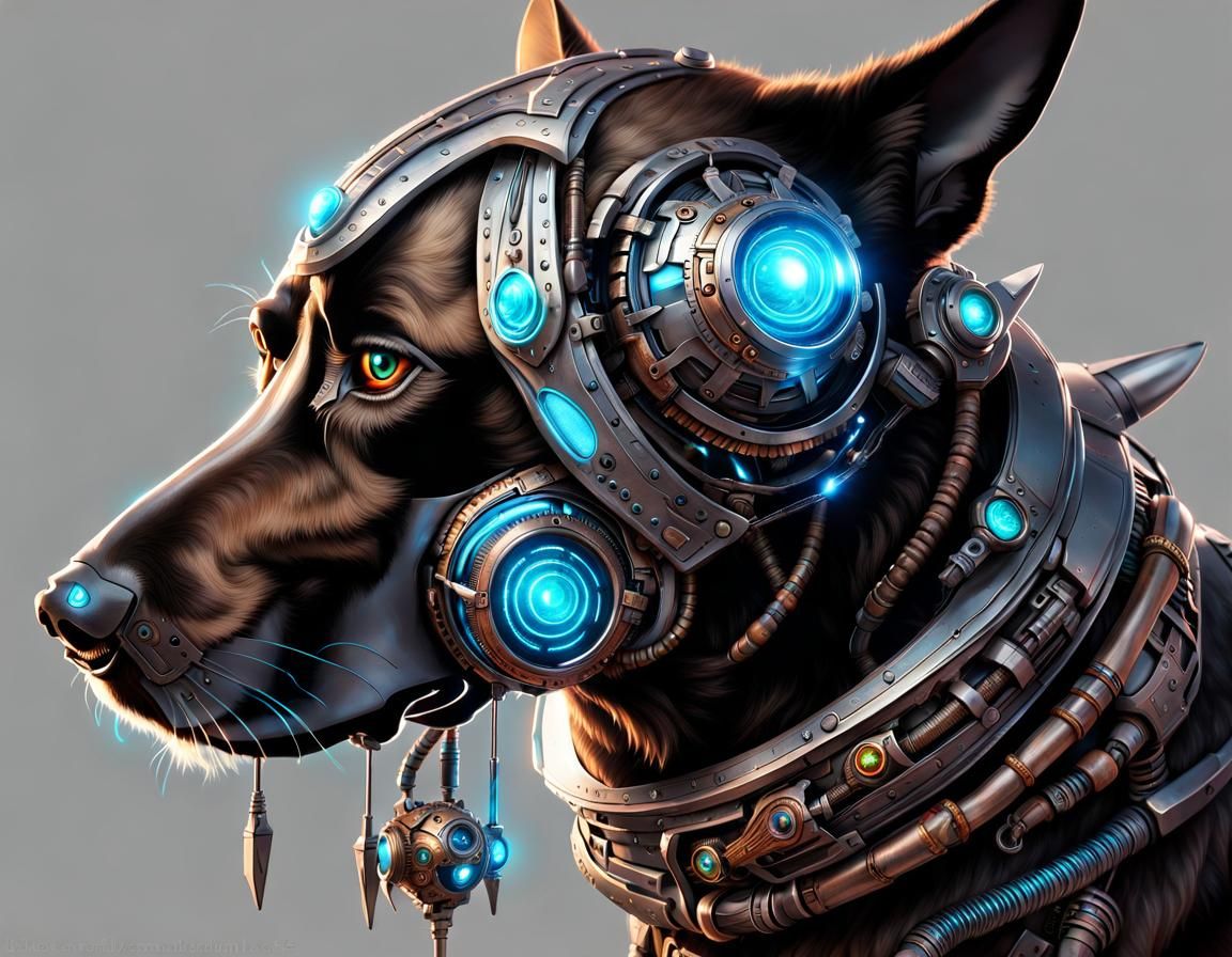 Cyborg Dog Warrior - AI Generated Artwork - NightCafe Creator
