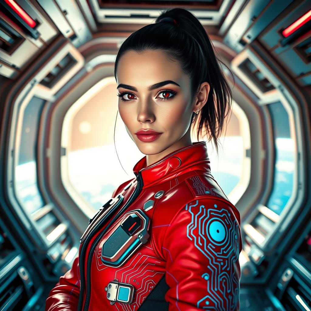 Confident Space Explorer in High-Tech Flight Suit - AI Art