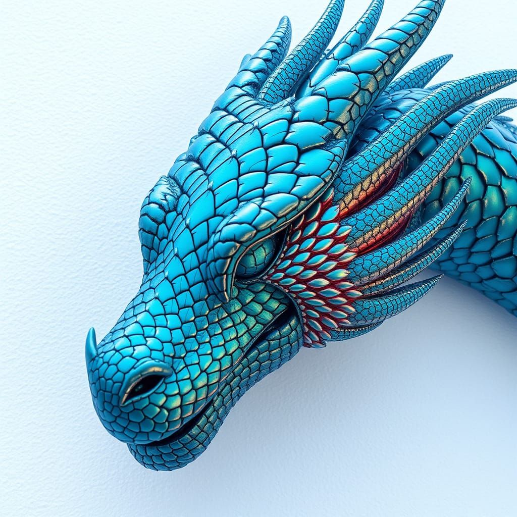 A magic dragon - Cyberpunk Dragon in Iridescent Scales