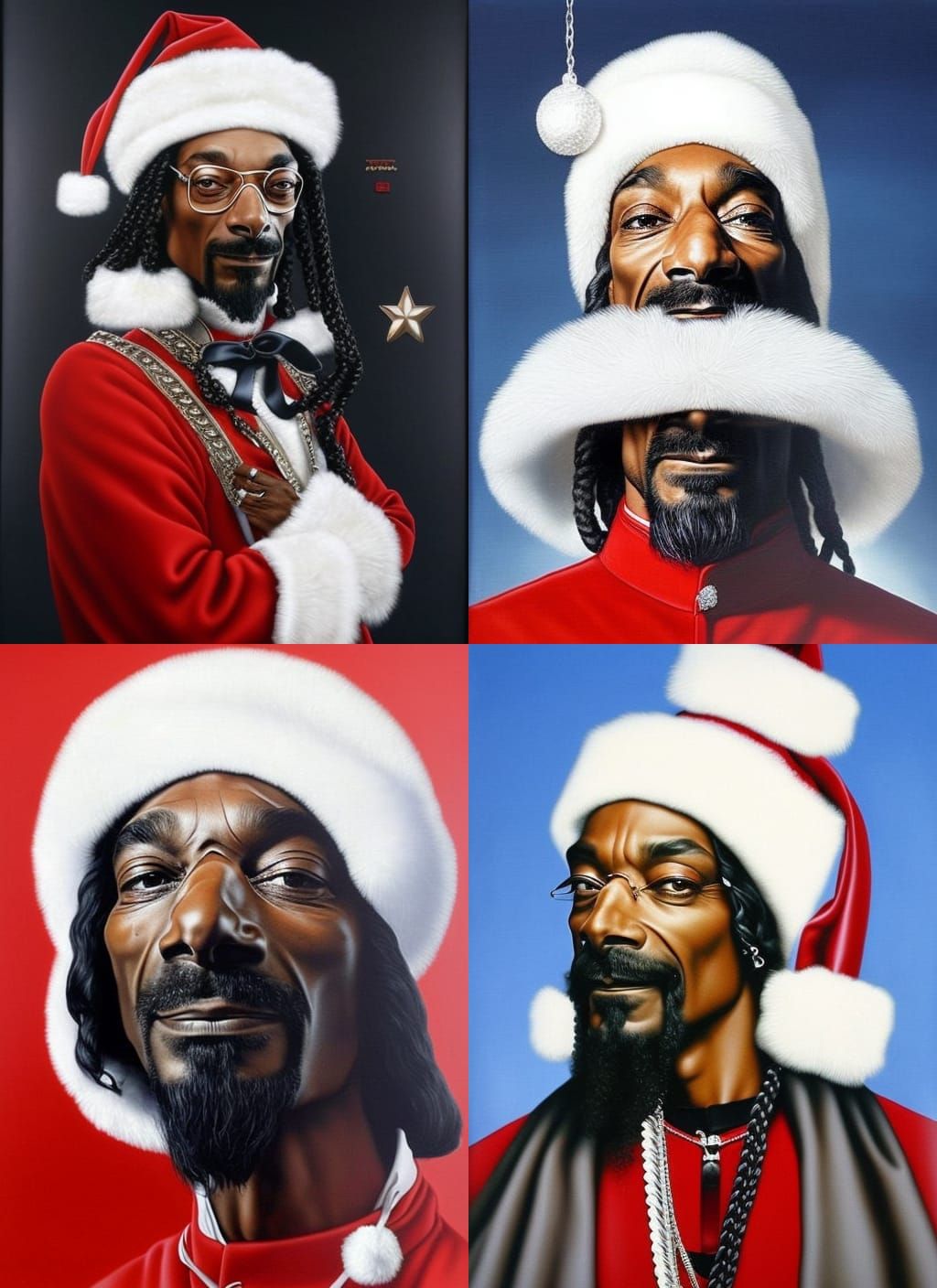 Snoop dog as Santa Claus. photorealism intricately detailed portrait ...