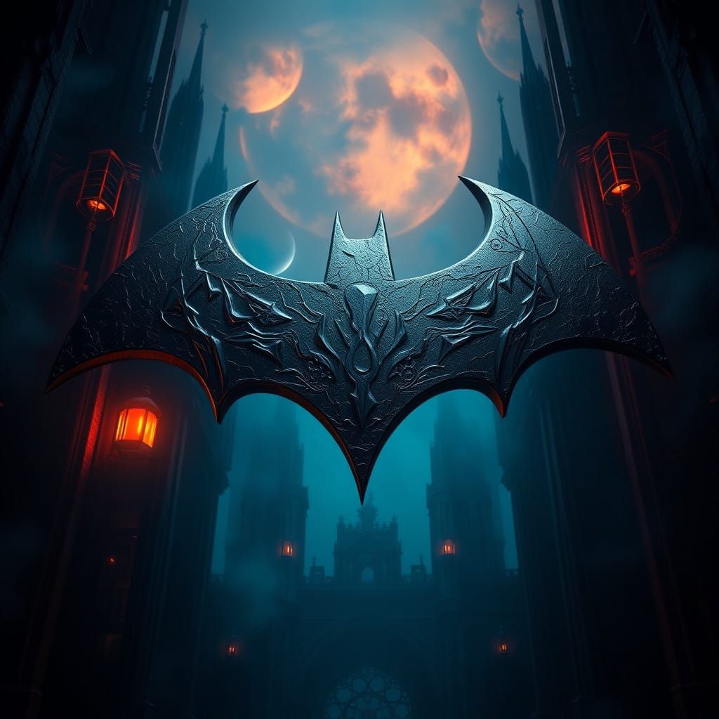 Batman logo - Gothic Batman Logo in a Fantastical Environmen...