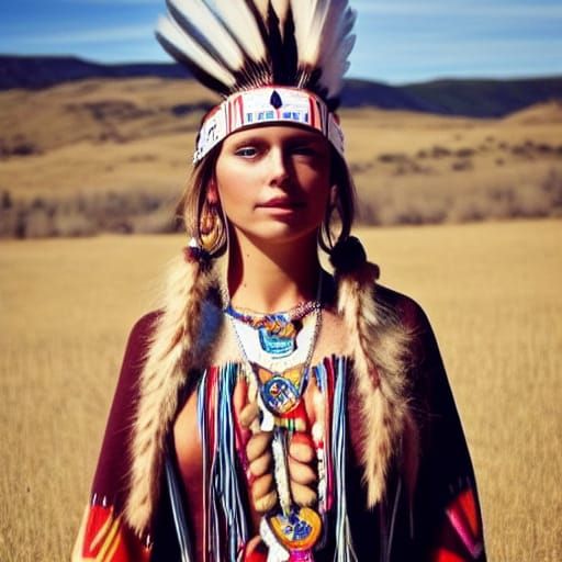 Beautiful Blonde Woman In Native American Dress Ai Generated Artwork Nightcafe Creator