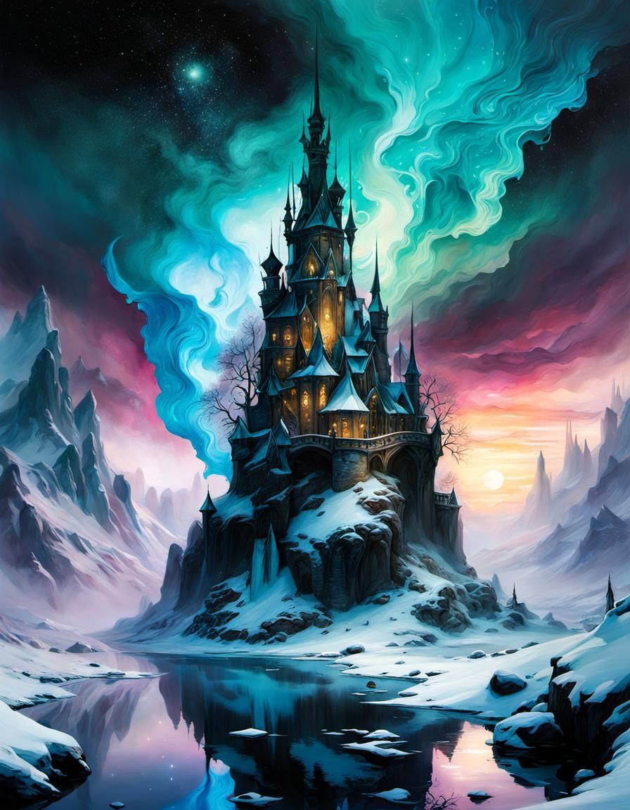 castle among the mountains - AI Generated Artwork - NightCafe Creator