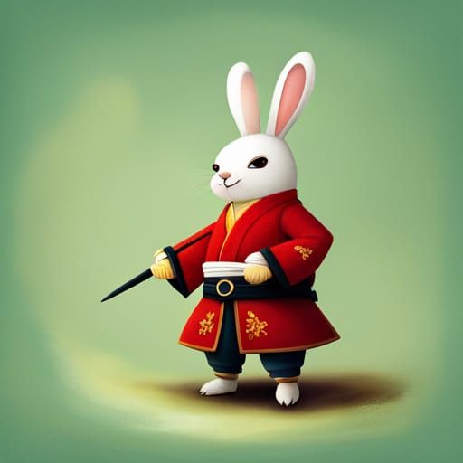 Cute little samurai rabbit - AI Generated Artwork - NightCafe Creator
