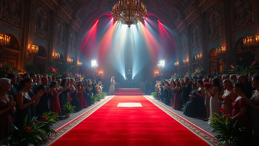 Baroque Castle Catwalk in Opulent Splendor - AI Art