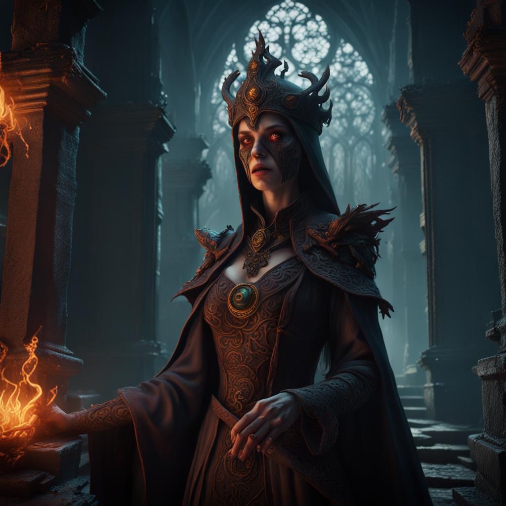 female necromancer - AI Generated Artwork - NightCafe Creator