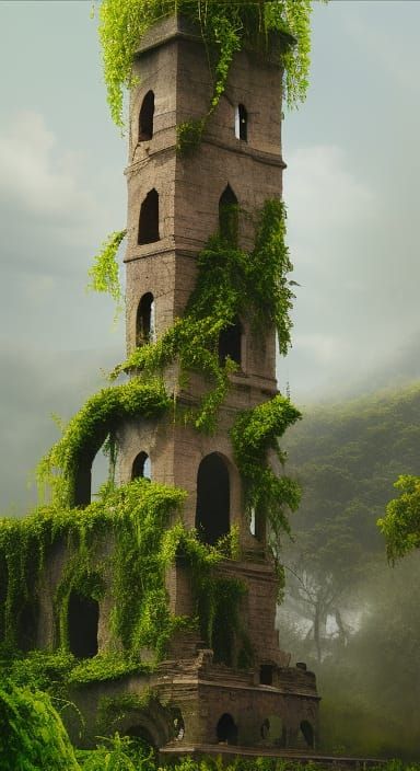 Acient Tower - AI Generated Artwork - NightCafe Creator
