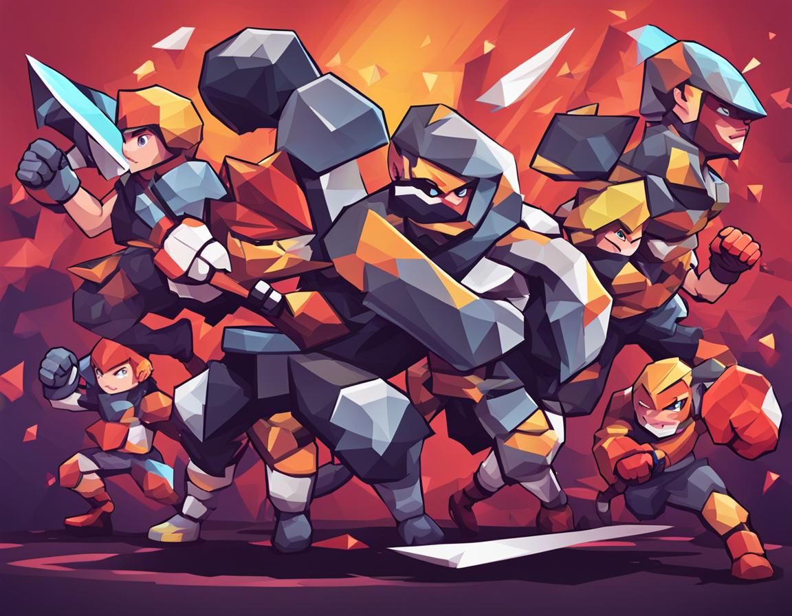 Fighting Polygon Team - AI Generated Artwork - NightCafe Creator