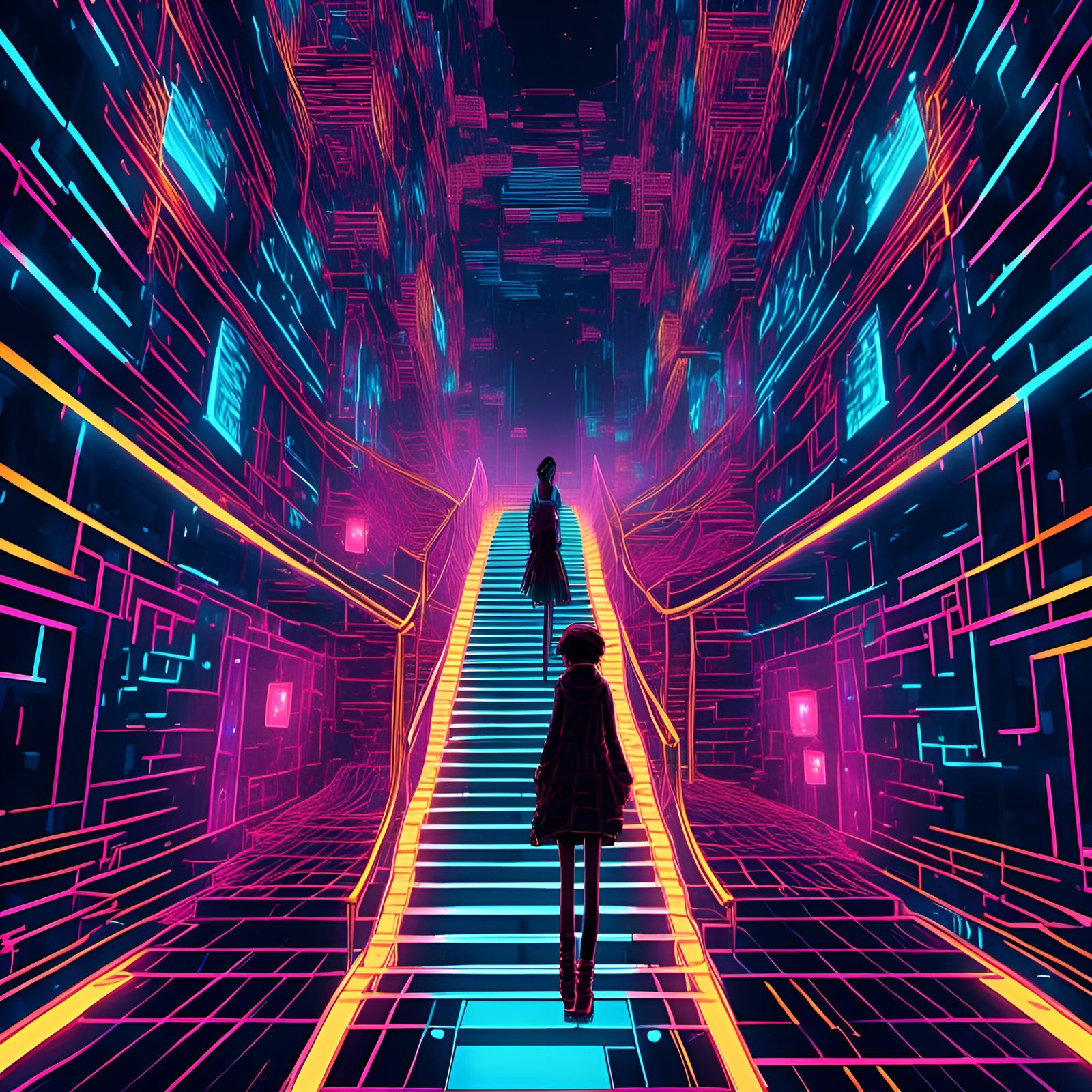synthwave grid - AI Generated Artwork - NightCafe Creator
