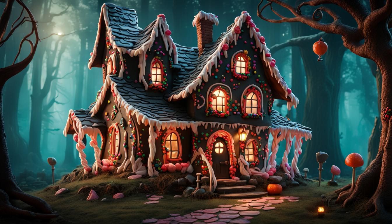 witch's house deep in the forest of "Hansel and Gretel." - AI Generated Artwork - NightCafe Creator