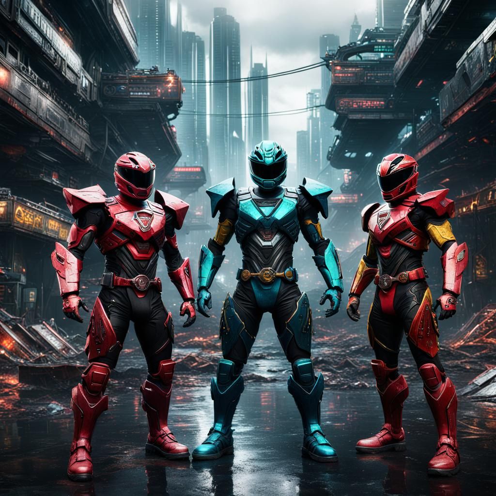 Cyberpunk Power Rangers #2 - AI Generated Artwork - NightCafe Creator