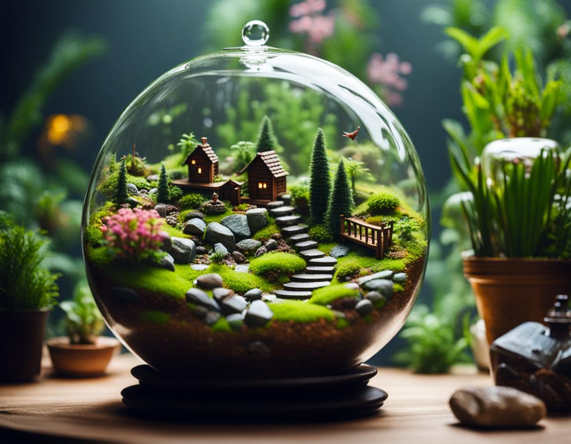 Miniture Landscapes - Beautiful Garden - AI Generated Artwork ...