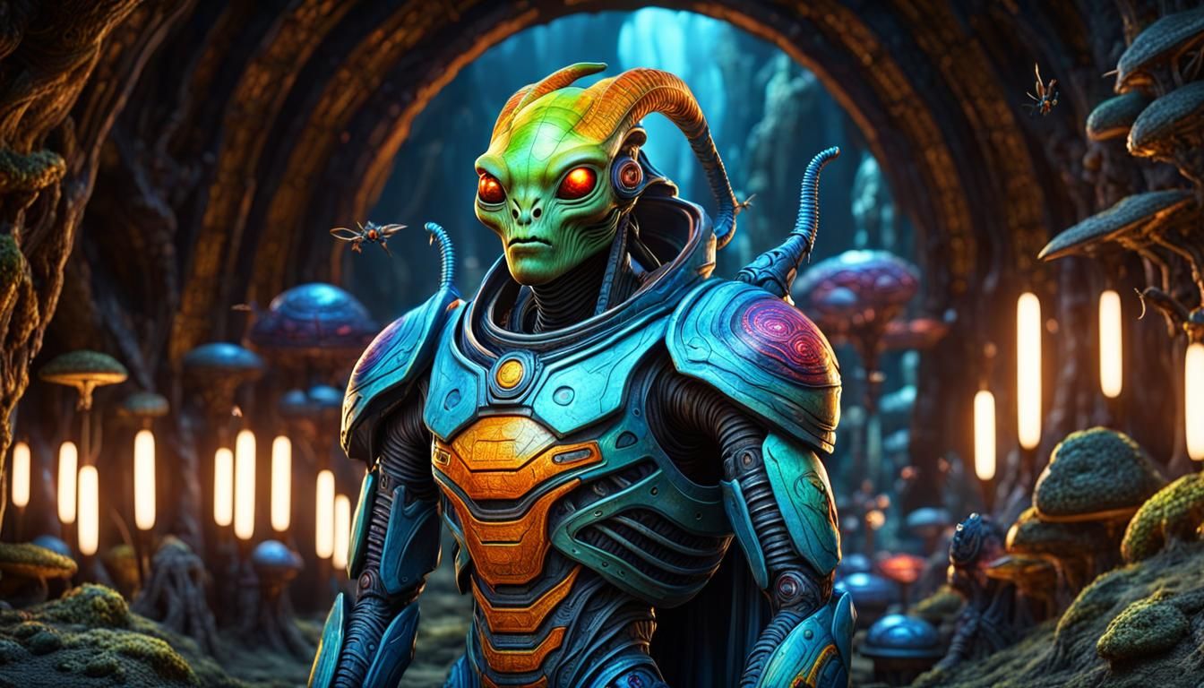 Alien knight - AI Generated Artwork - NightCafe Creator