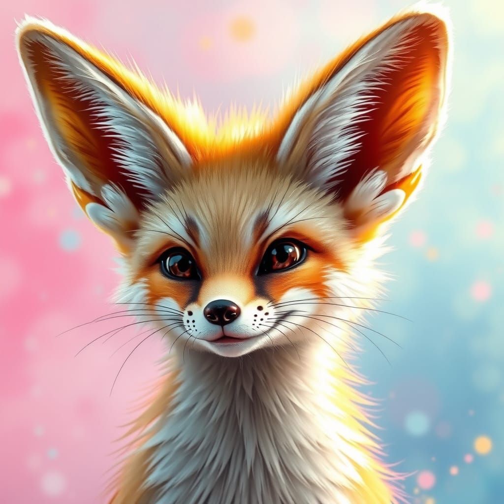 Majestic Anime Fennec Fox in Hyper-Realistic Style - AI Art