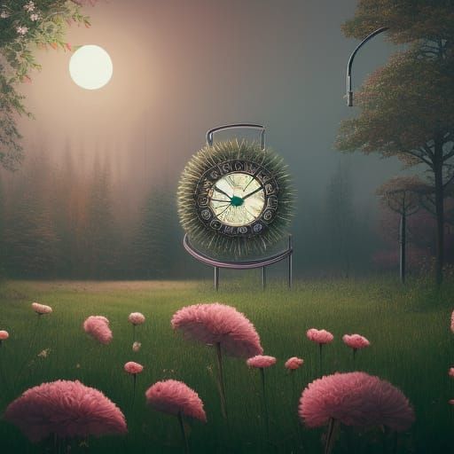 Floral Clock - AI Generated Artwork - NightCafe Creator