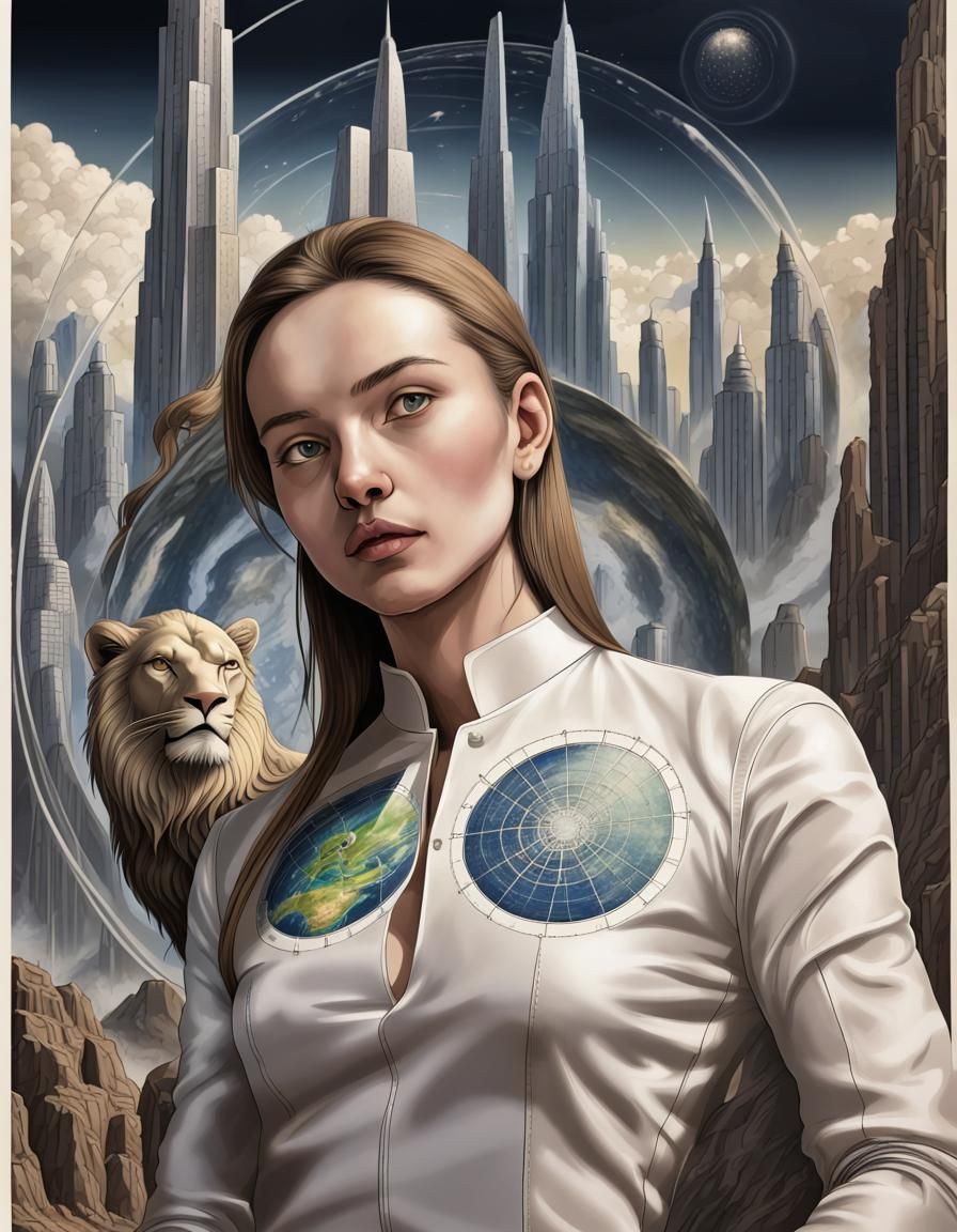 5D round5 point dimentional drawing Hollow Earth Filled with high ...