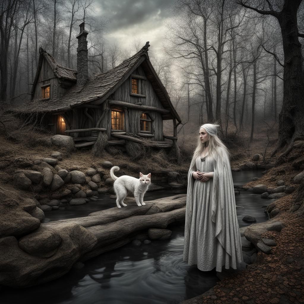 in the wood a white witch - AI Generated Artwork - NightCafe Creator