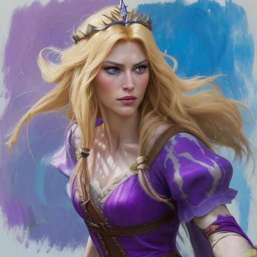 Rapunzel the Barbarian - AI Generated Artwork - NightCafe Creator