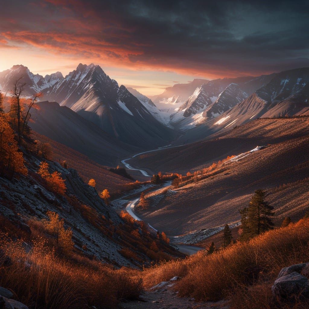 Mountain landscape - AI Generated Artwork - NightCafe Creator