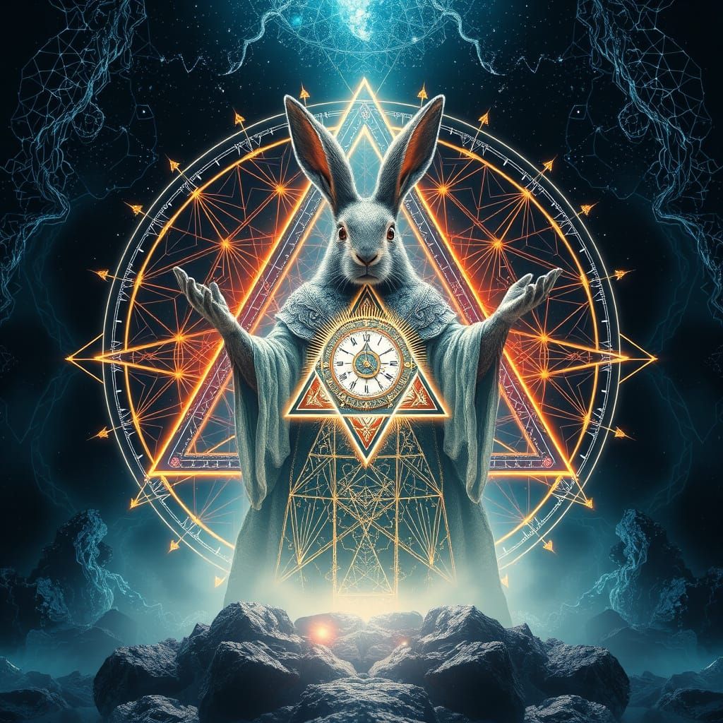 Eternal Void-Rabbit-Archetype in Quantum Void Aest... - AI Art