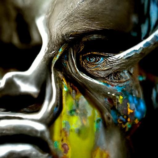 Chrome face art - AI Generated Artwork - NightCafe Creator
