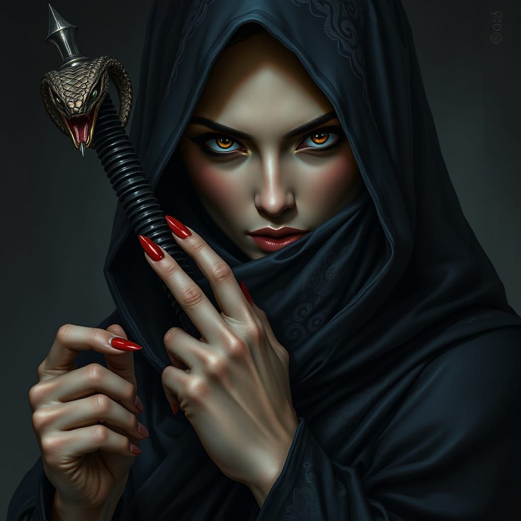 Hyper-Realistic Dark Fantasy Figure in Intricate R... - AI Art