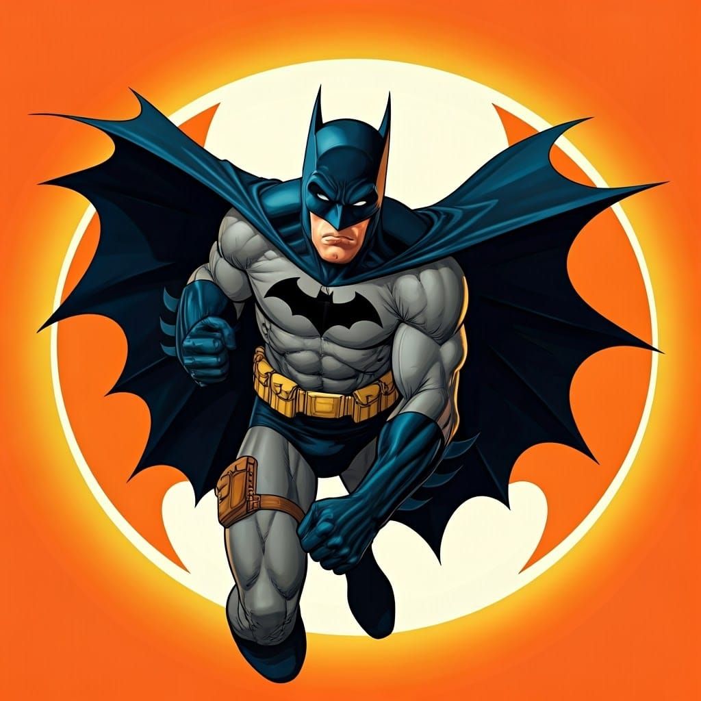 Stylized Boeremag Batman in Action with Bold Comic... - AI Art