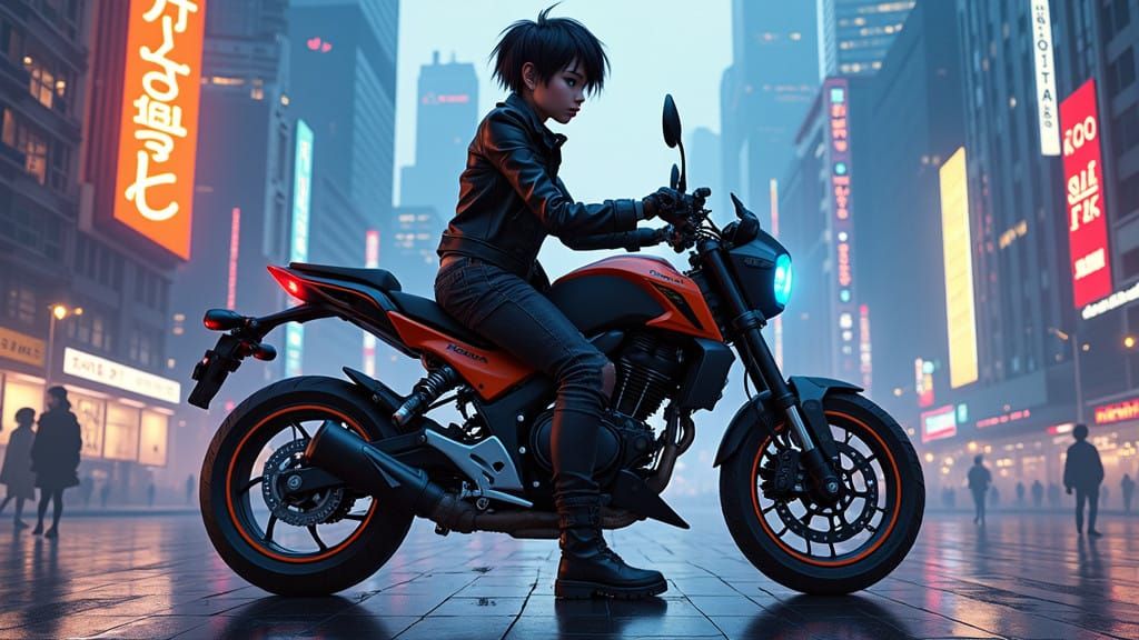 cyberpunk anime girl honda ruckus - Cyberpunk Goddess on Cus...
