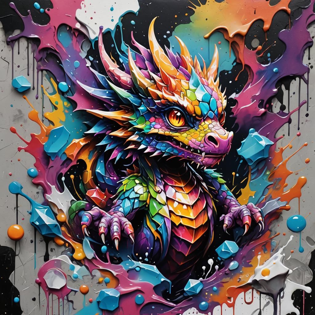 Graffiti dragon. - AI Generated Artwork - NightCafe Creator